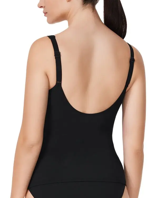 GOTTEX Ruffled Crossover Tankini Top - Black