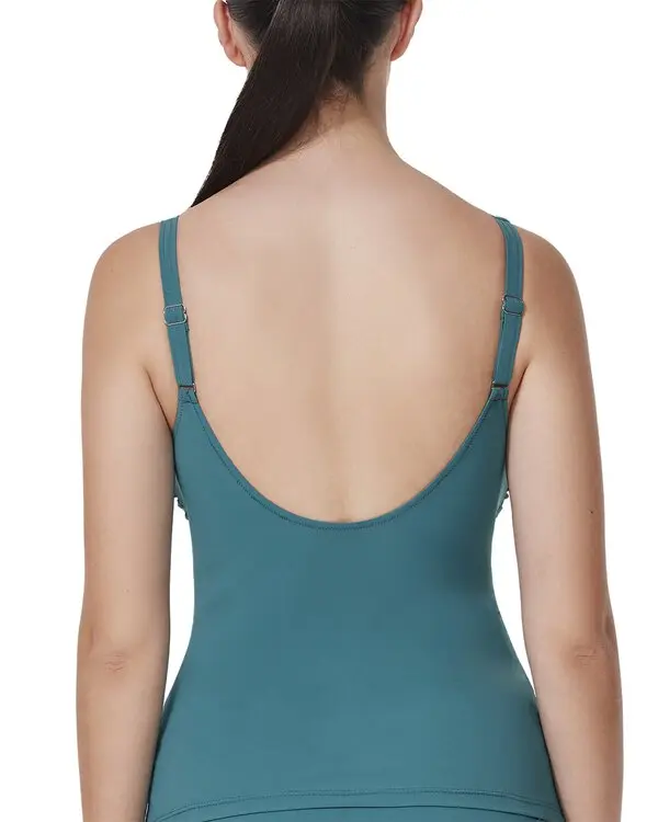 GOTTEX Ruffled Crossover Tankini Top - Lagoon