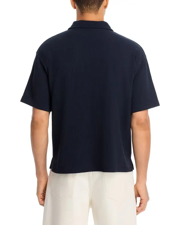 FRAME Textured Polo Shirt - Dark Navy