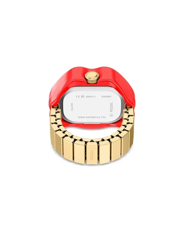 Fossil Lips Watch Ring, 23mm X 6mm - Gold/lips