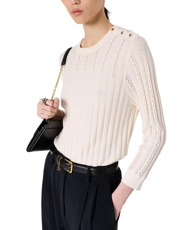 Gerard Darel Lhena Button Trim Sweater