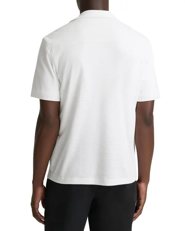 Vince Mesh Knit Short Sleeve Cabana Shirt - Optic White