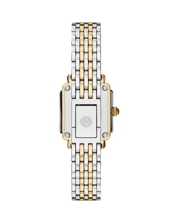 Michele Deco Madison Mini Watch, 23mm X 24mm - Two Tone/blue