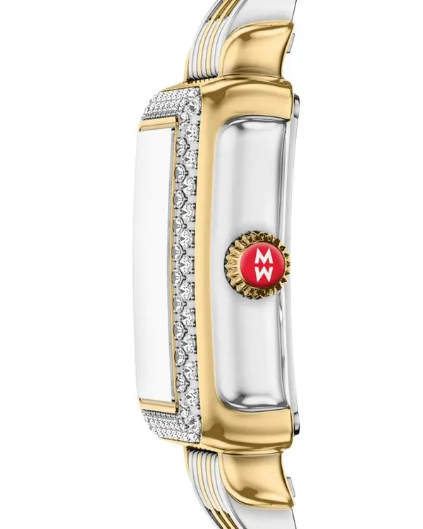Michele Deco Madison Mini Watch, 23mm X 24mm - Two Tone/blue