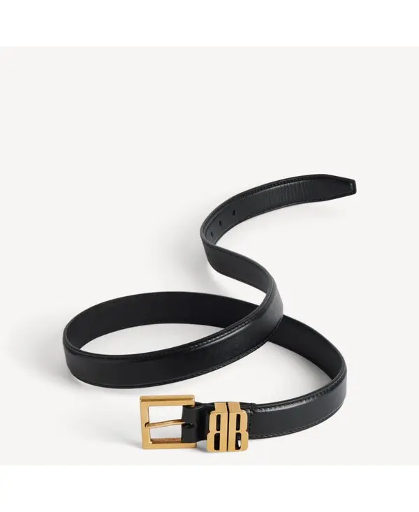 Balenciaga Bb Editor Leather Belt - Black