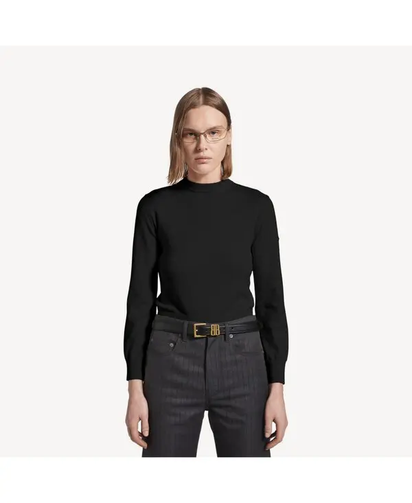 Balenciaga Bb Editor Leather Belt - Black