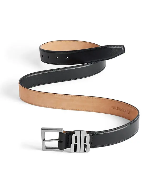 Balenciaga Bb Editor Belt - Black/silver