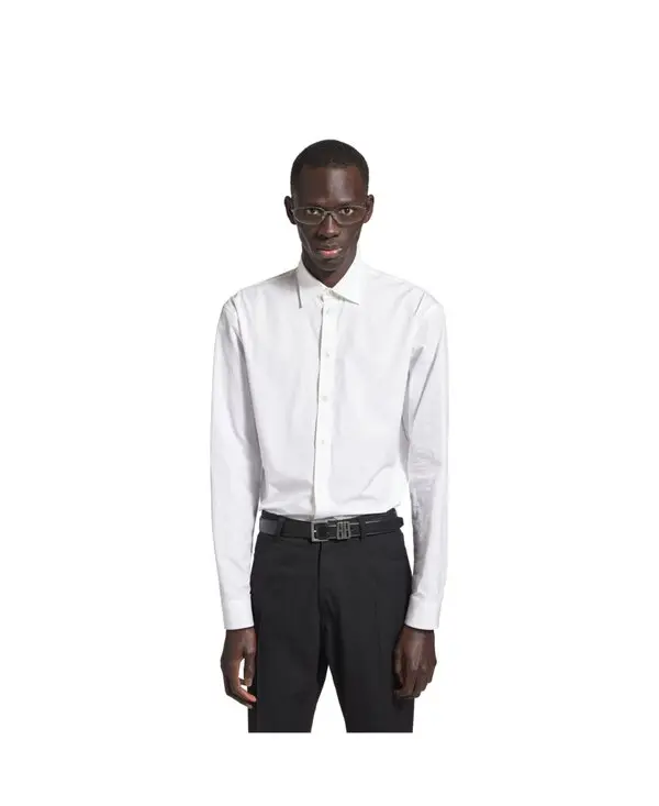 Balenciaga Bb Editor Leather Belt - Black/silver