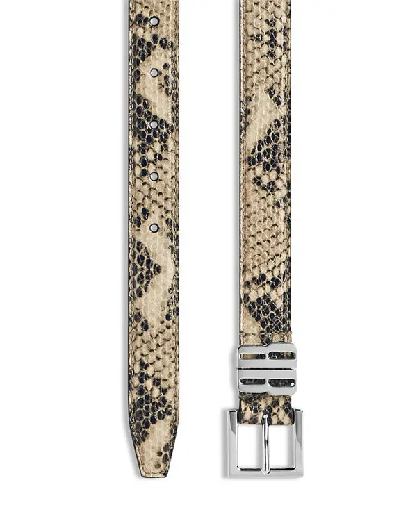 Balenciaga Bb Editor Leather Belt - Natural