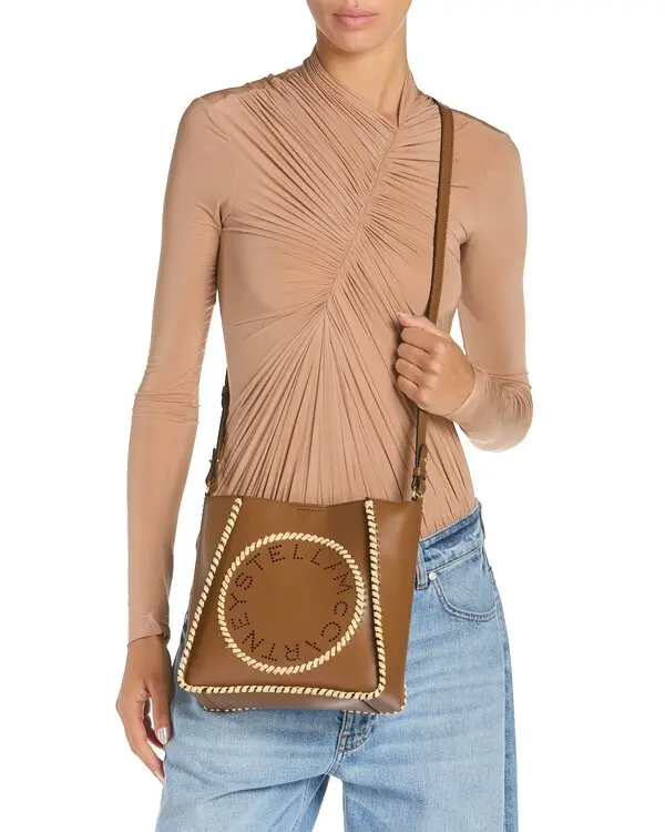 Stella McCartney Raffia Trim Crossbody Bag