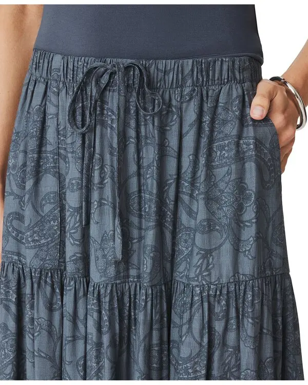 Splendid Paisley Print Tiered Skirt