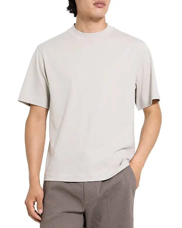Theory Relaxed Fit Striped Tee - Silver Cloud