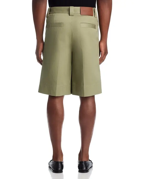 Helmut Lang Relaxed Fit Pleated Chino Shorts - Vetiver