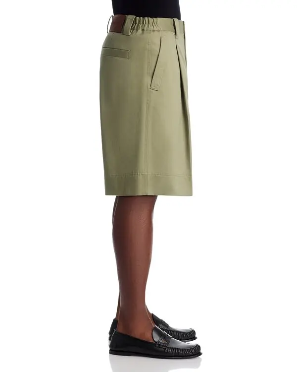 Helmut Lang Relaxed Fit Pleated Chino Shorts - Vetiver