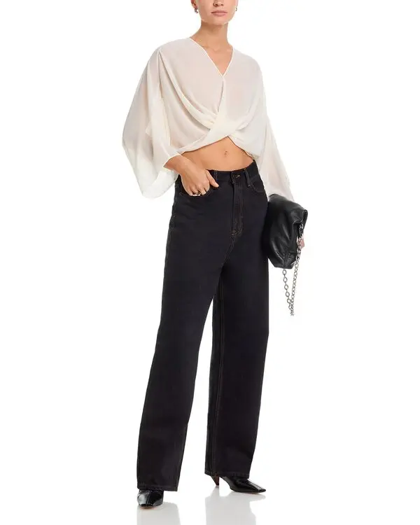 MAISON MARGIELA Draped V-neck Long Sleeve Top