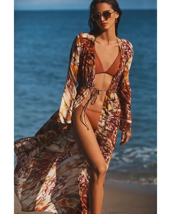 L'Agence Annabelle Shimmer Triangle Bikini Top - Bronze