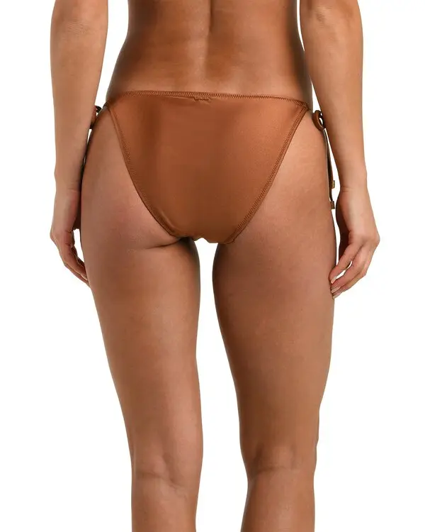 L'Agence Britt Shimmer Side Tie Swim Bottom - Bronze