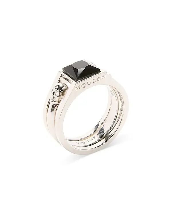 Alexander McQueen Brass And Glass Skull Ring