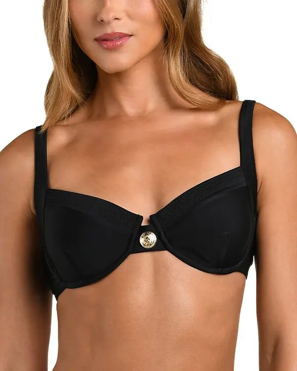 L'Agence Adrienne Bikini Top - Black