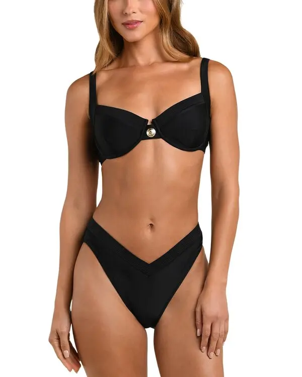 L'Agence Adrienne Bikini Top - Black