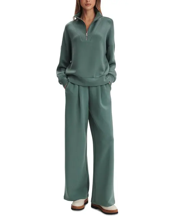 Varley Extra Wide Leg Pants - Dark Forest