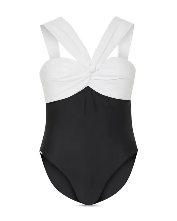 MILLY Betsy Color Block One-piece Swimsuit - White/black