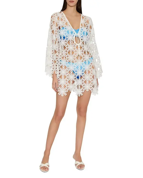 MILLY Viara Lace Dress Swim Cover-up - White
