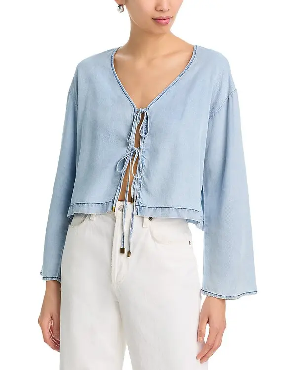 Vintage Havana Tie-front Top - Denim