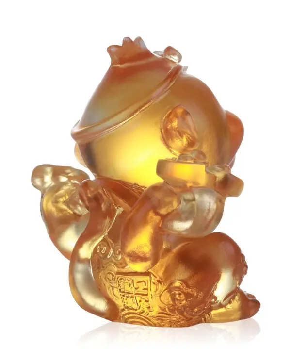 LIULI Ruyi's Twelve Blessings The Great Heavenly Sage Crystal Glass Sculpture