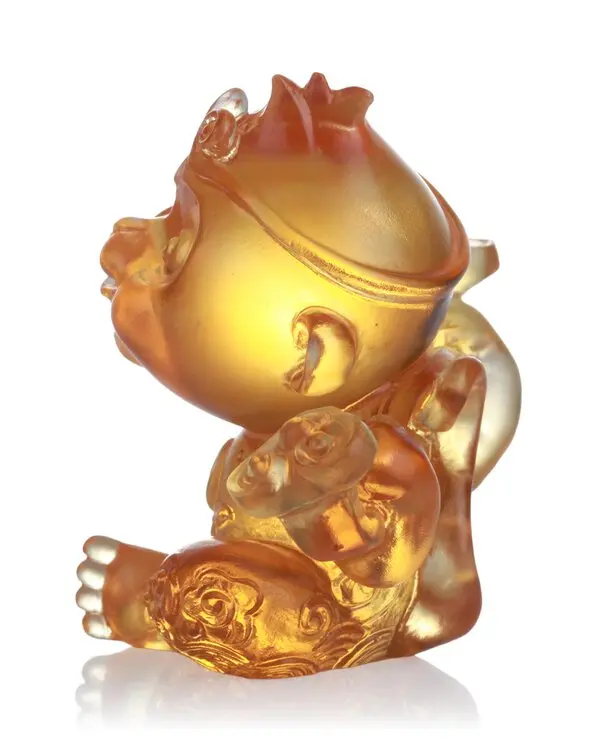 LIULI Ruyi's Twelve Blessings The Great Heavenly Sage Crystal Glass Sculpture