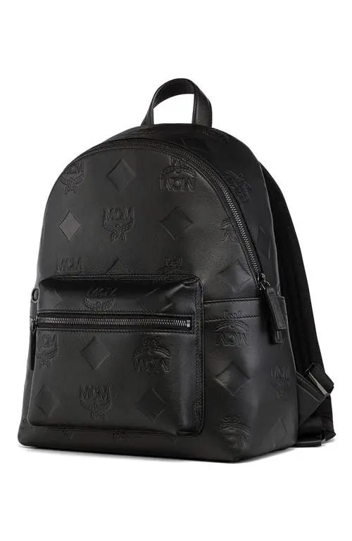 Mcm Small Stark Backpack In Maxi Monogram Leather