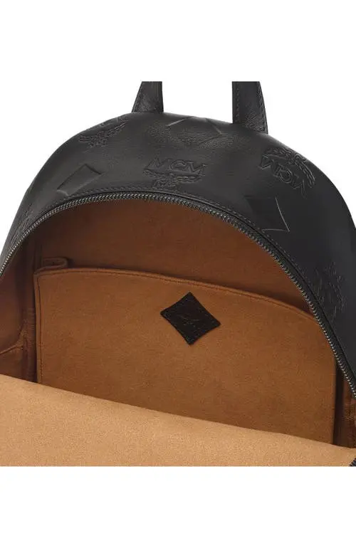 Mcm Small Stark Backpack In Maxi Monogram Leather