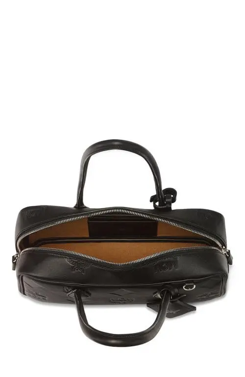 Mcm Maxi Monogram Leather East West Shoulder Bag - Black