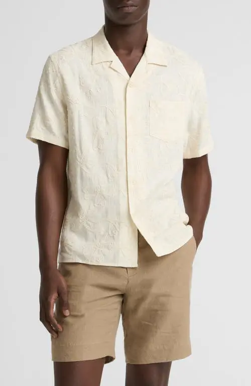 Vince Embroidered Floral Camp Shirt