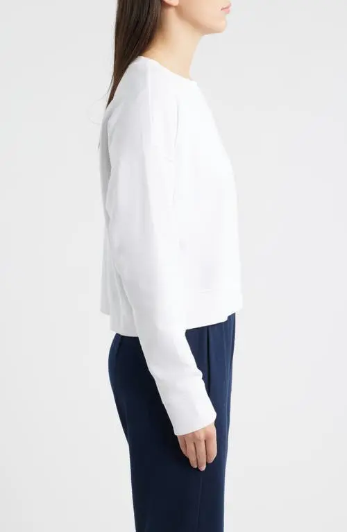 Eileen Fisher Organic Cotton Crop Sweatshirt - White