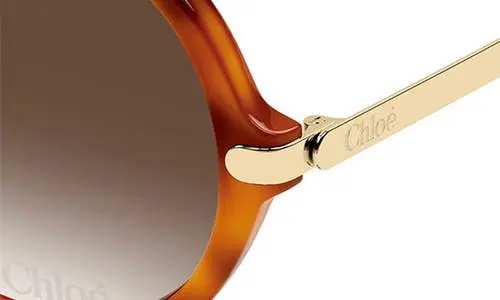 Chloé 58mm Gradient Aviator Sunglasses - Havana