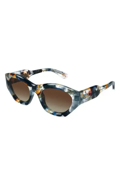 Chloé 53mm Gradient Cat Eye Sunglasses - Grey