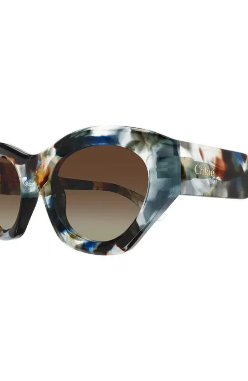 Chloé 53mm Gradient Cat Eye Sunglasses - Grey