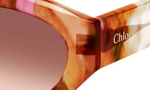 Chloé 53mm Gradient Cat Eye Sunglasses - Havana
