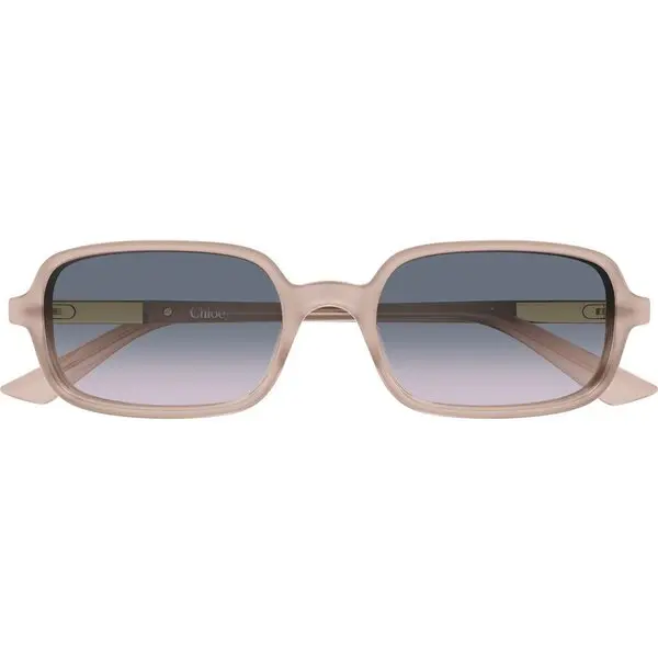 Chloé 53mm Gradient Rectangular Sunglasses - Beige
