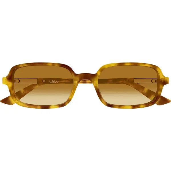 Chloé 53mm Gradient Rectangular Sunglasses - Havana