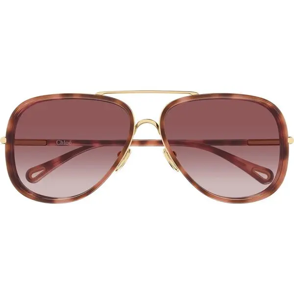 Chloé 60mm Navigator Sunglasses - Gold