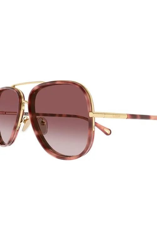 Chloé 60mm Navigator Sunglasses - Gold