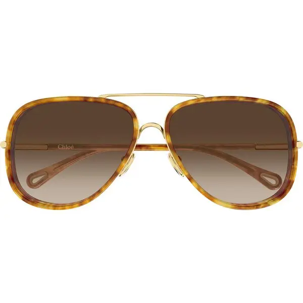 Chloé 60mm Navigator Sunglasses - Light Gold