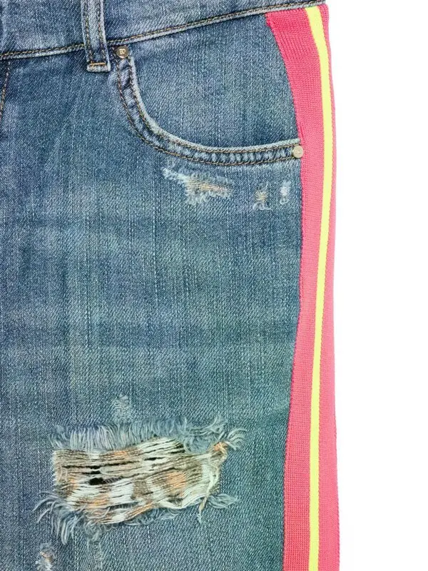 BLUGIRL Striped Distressed Jeans
