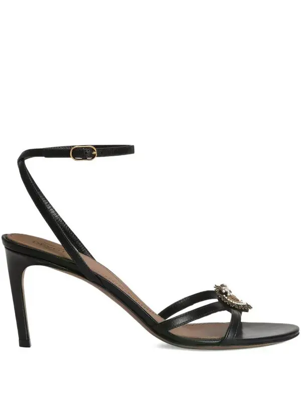 Dolce & Gabbana Heart-motif Strap Sandals - Black