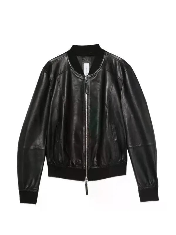 BULLY Zip Lambskin Jacket - Black