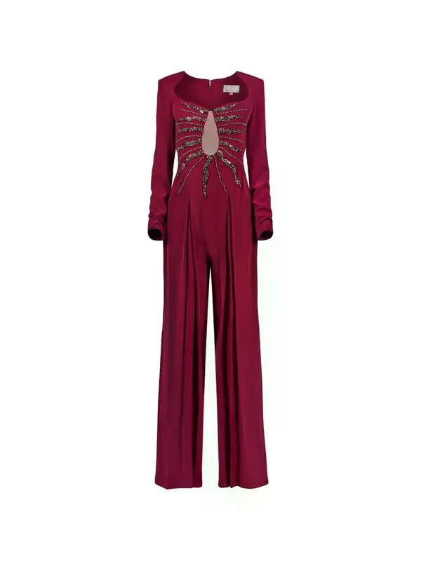 ARAFTU Embellished Cutout Jumpsuit - Red