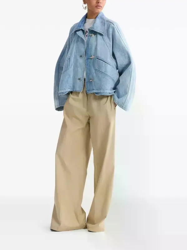 PATOU Oversized Cropped Jacket - Blue