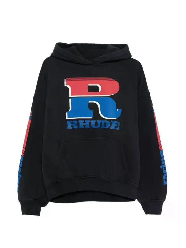Rhude Logo Graphic Hoodie - Black